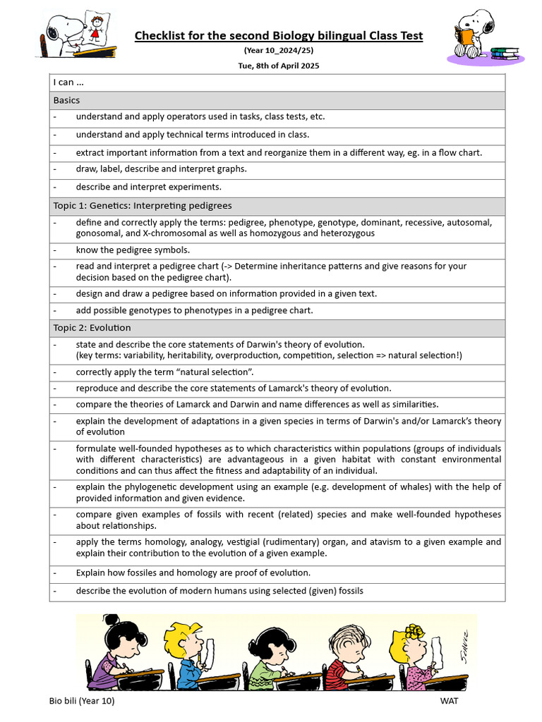 2nd Class Test Genetics and Evolution | PDF | Genotype | Natural Selection