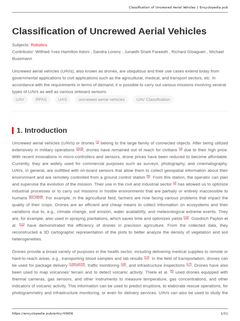 Types of Uncrewed Aerial Vehicles | PDF | Wireless Ad Hoc Network ...