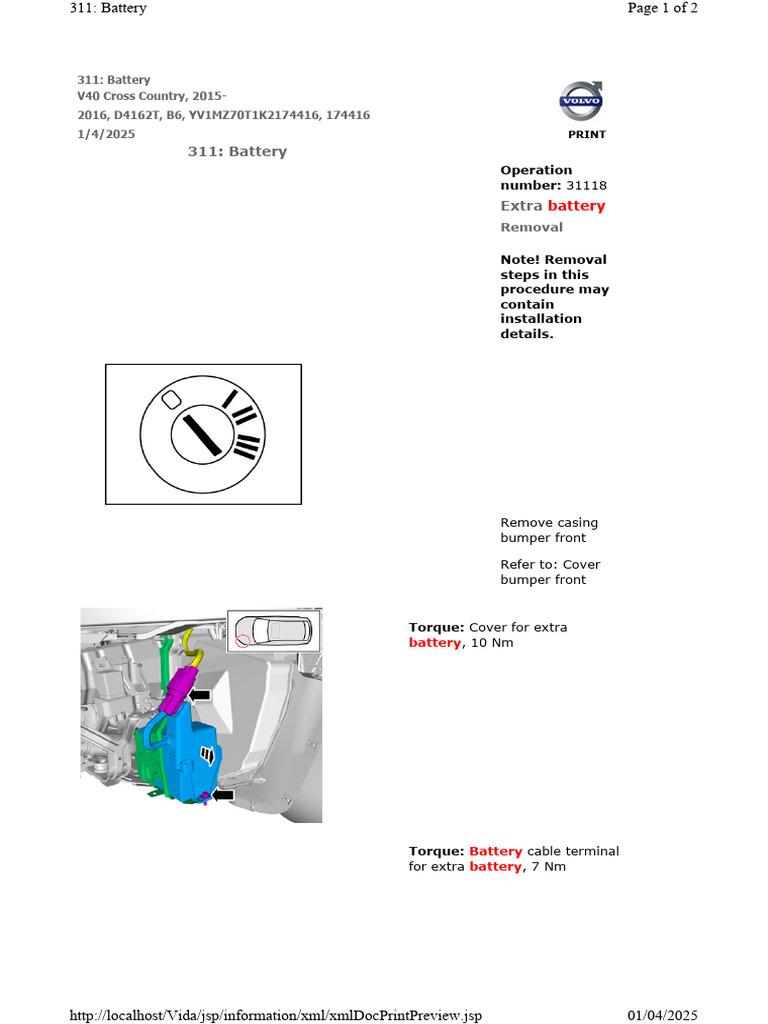 2015-2016 V40 Cross Country Battery Guide | PDF