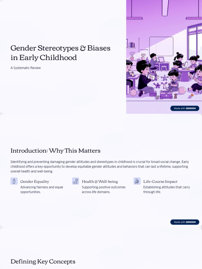 Gender Stereotypes and Biases in Early Childhood | PDF | Gender Studies | Gender