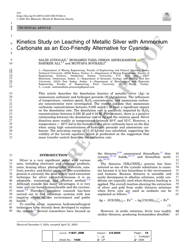 Eco-Friendly Silver Leaching Kinetics | PDF | Silver | Ammonia