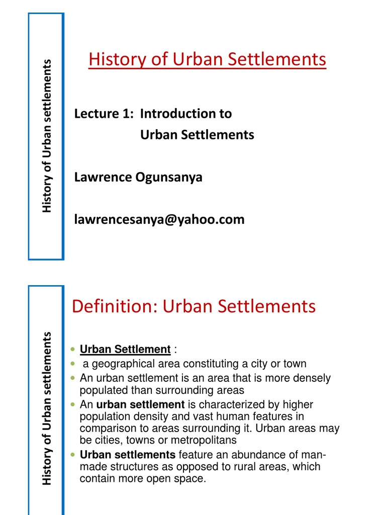 History of Urban Settlements - Lecture - 01 | PDF | Ancient History