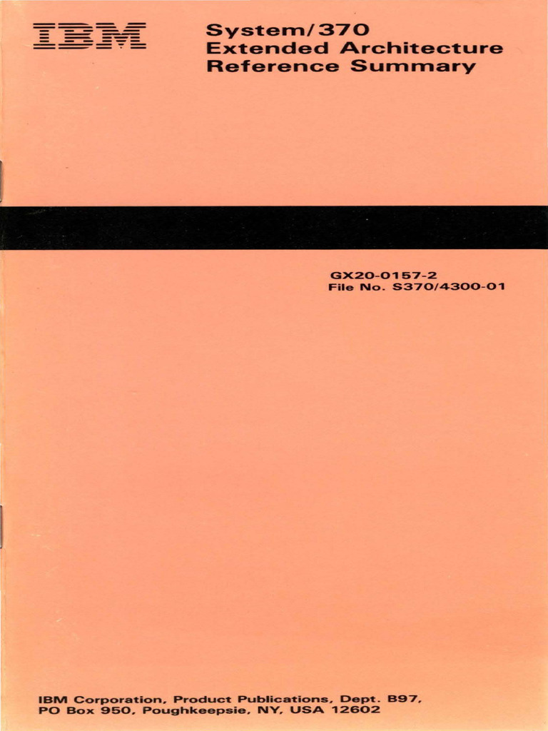02 - IBM System-370 Extended Architecture - Reference Summary - 3rd ...