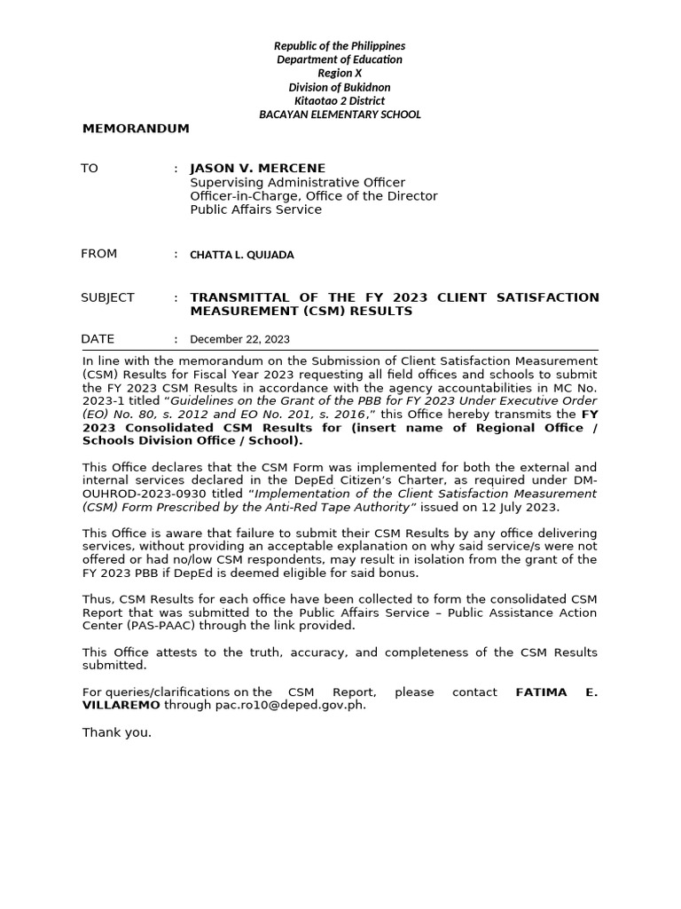 Annex C Transmittal Memo Template | PDF