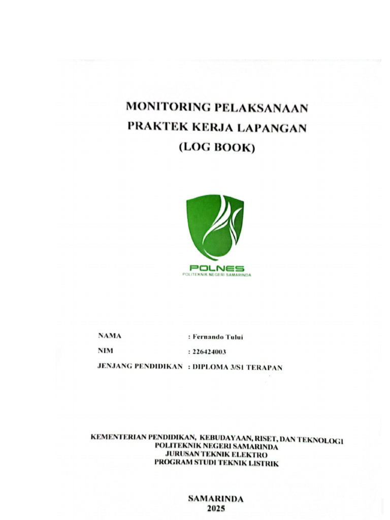 Logbook PKL Fernando Tului 2 | PDF
