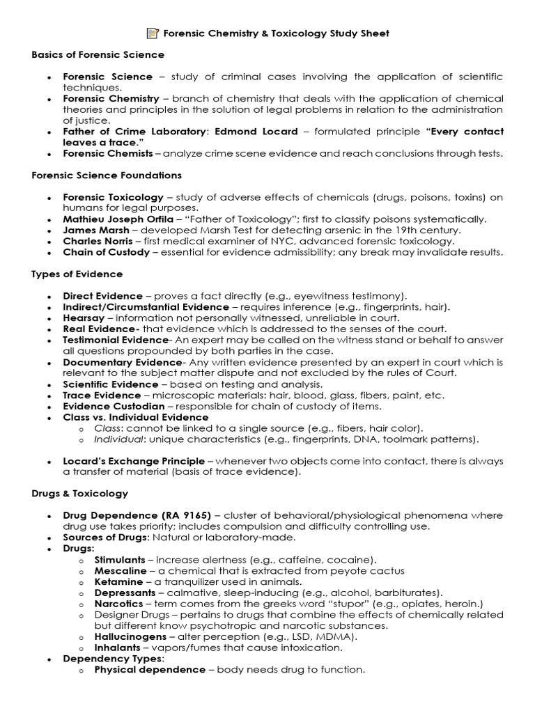 Forensic Chemistry & Toxicology Overview | PDF | Psychoactive Drugs ...