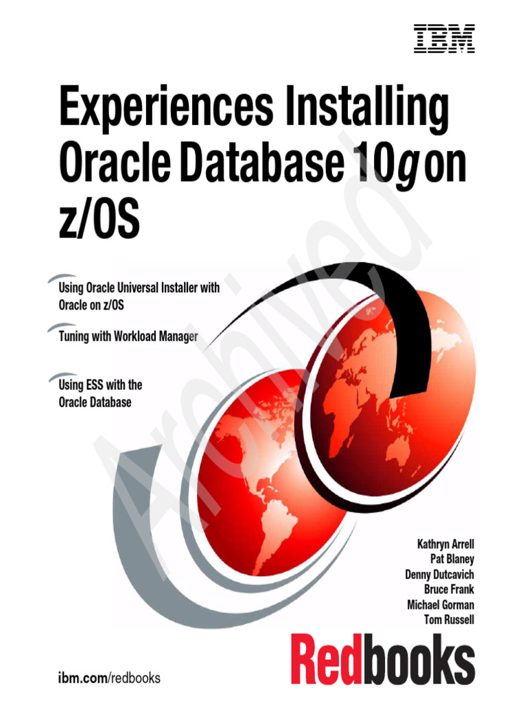 Experiences Installing Oracle Database 10g on ZOS -- IBM ITSO RedBooks ...