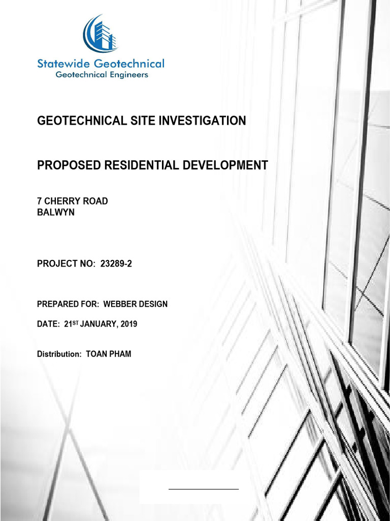 190121 SWG.geotechnical Report | PDF | Silt | Geotechnical Engineering