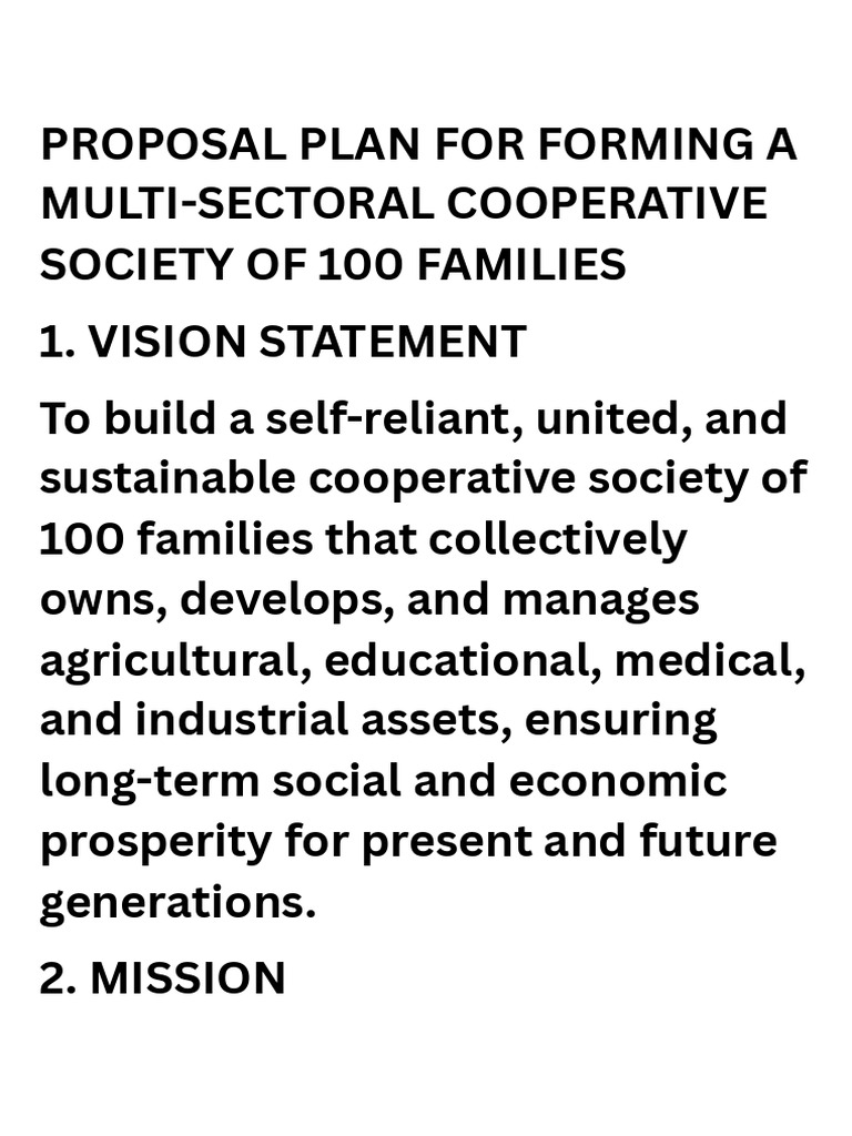 Here Is A Well-Structured Proposal Plan For Forming A Cooperative ...