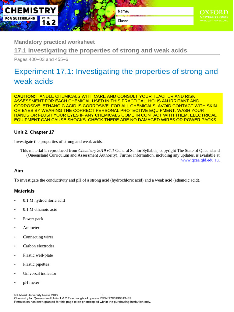 Properties of Strong vs Weak Acids | PDF | Ph | Acid