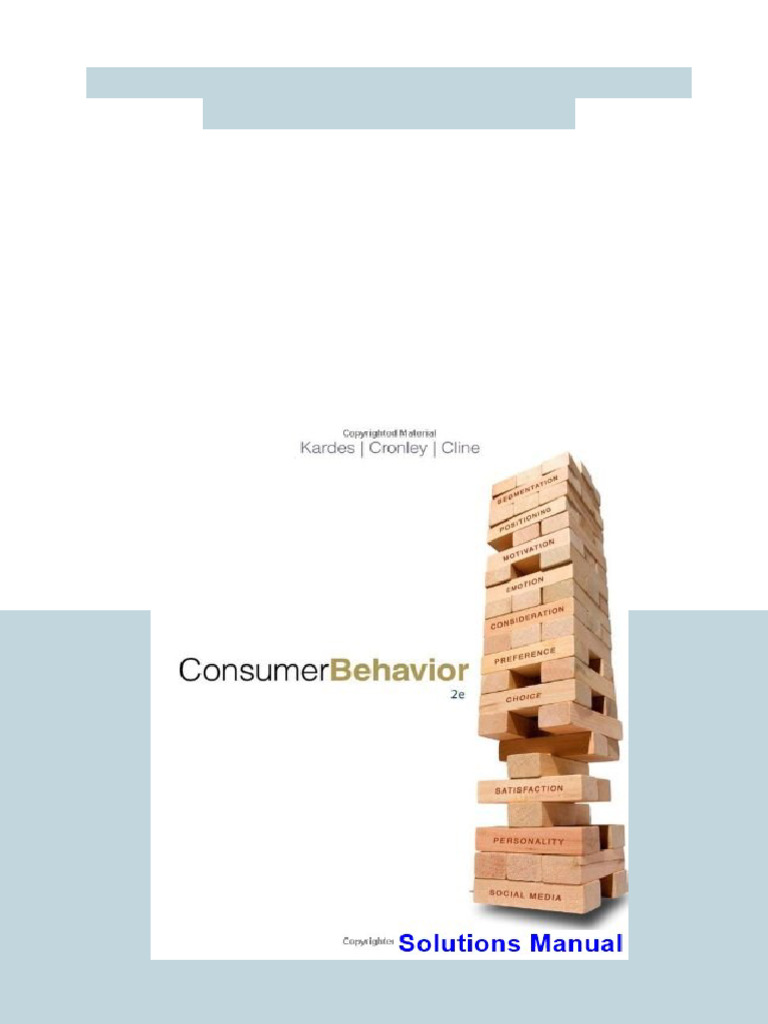 Consumer Behavior 2nd Edition Kardes Solutions Manual latest pdf 2025 ...