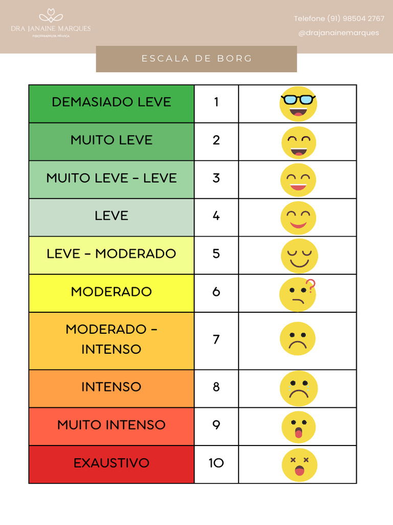 Escala de Borg: Níveis de Intensidade | PDF