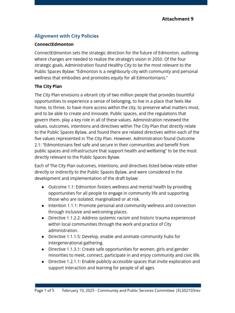Attachment 9 - ELS02103rev - Alignment With City Policies | PDF ...
