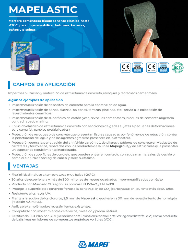 Mapelastic Smart | PDF | Hormigón | Materiales