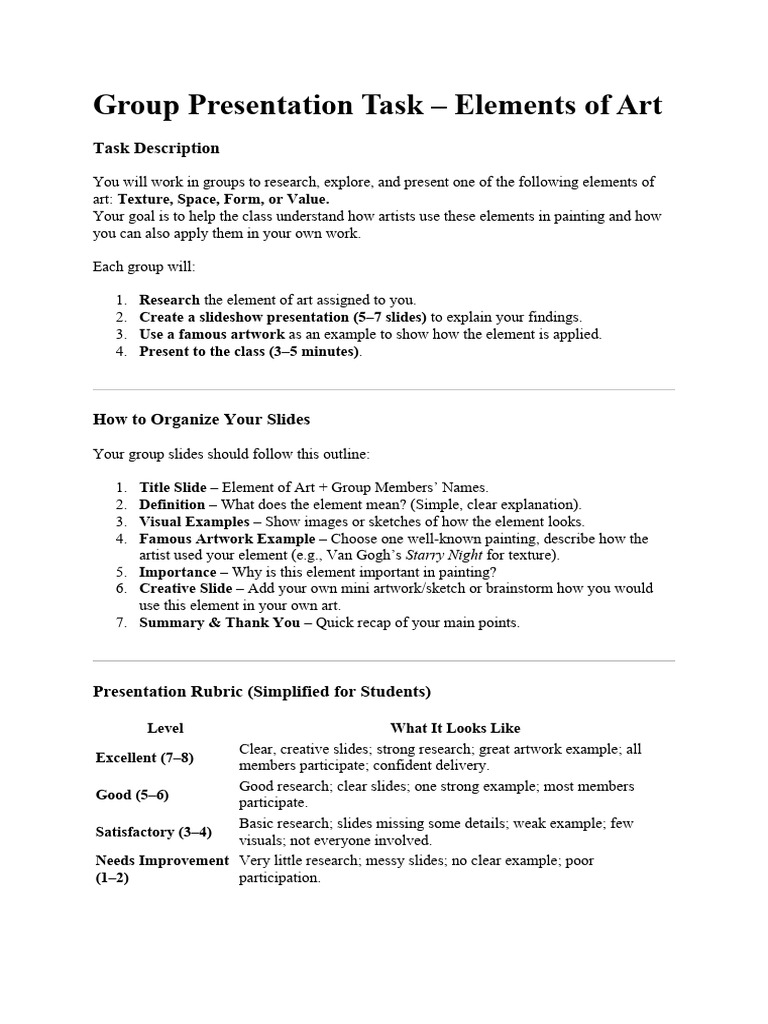 Group Presentation Task | PDF