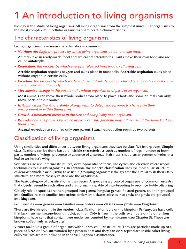 Characteristics and Classification of Life | PDF | Cell (Biology) | Leaf