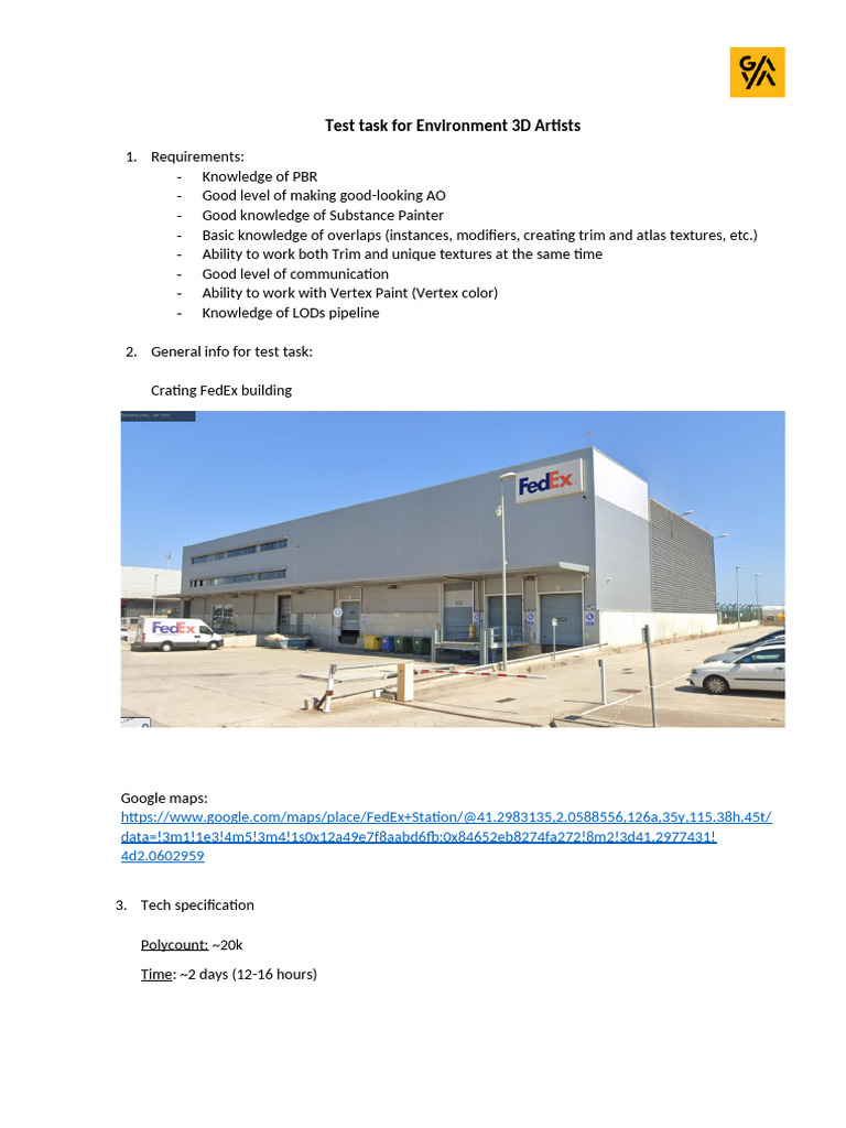 3D Artist Test: FedEx Building Creation | PDF