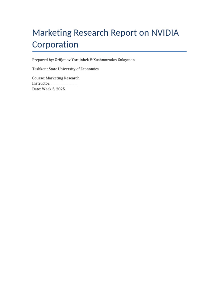 NVIDIA Marketing Research Report | PDF | Graphics Processing Unit ...