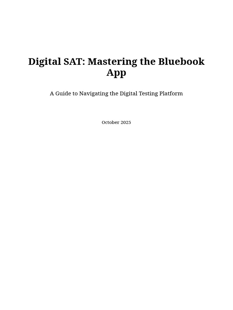 Navigating the Bluebook for Digital SAT | PDF | Mobile App | Personal ...