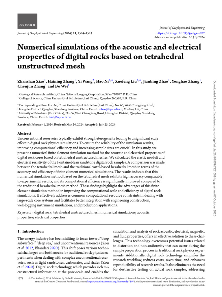 Numerical Simulations of The Acoustic and Electrical Properties of ...