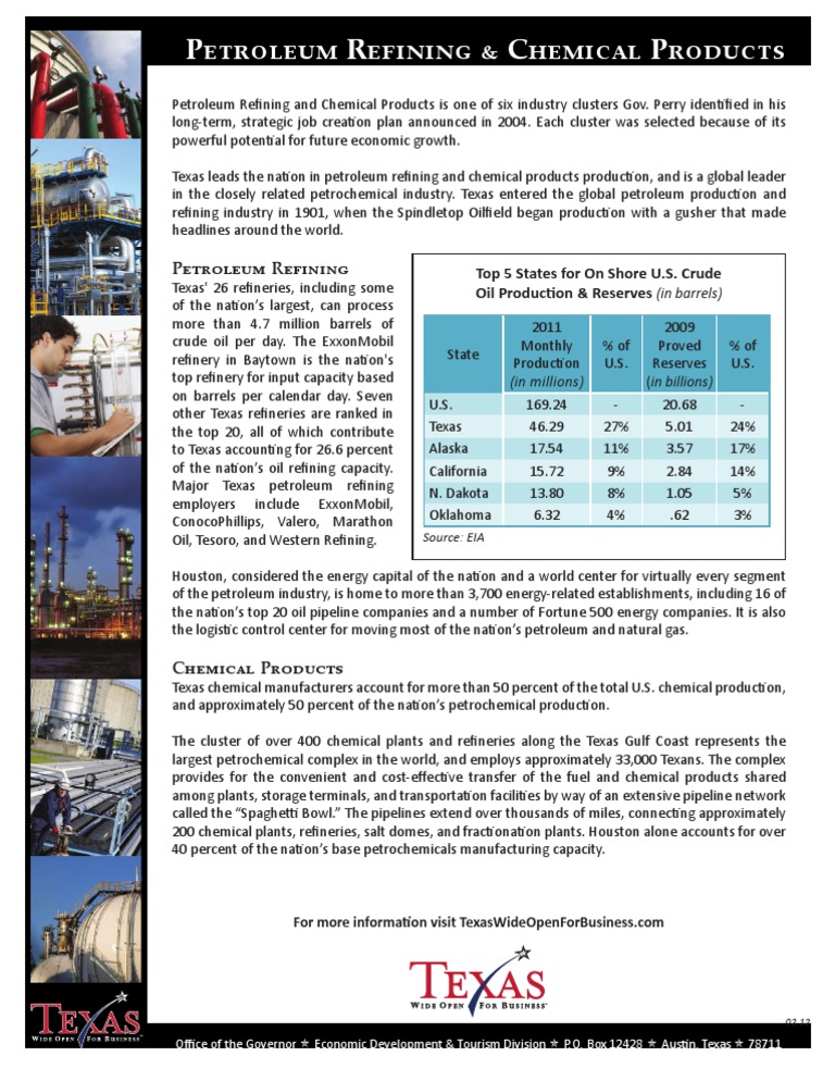 Texas Petroleum Refining & Chemicals | PDF | Oil Refinery | Texas