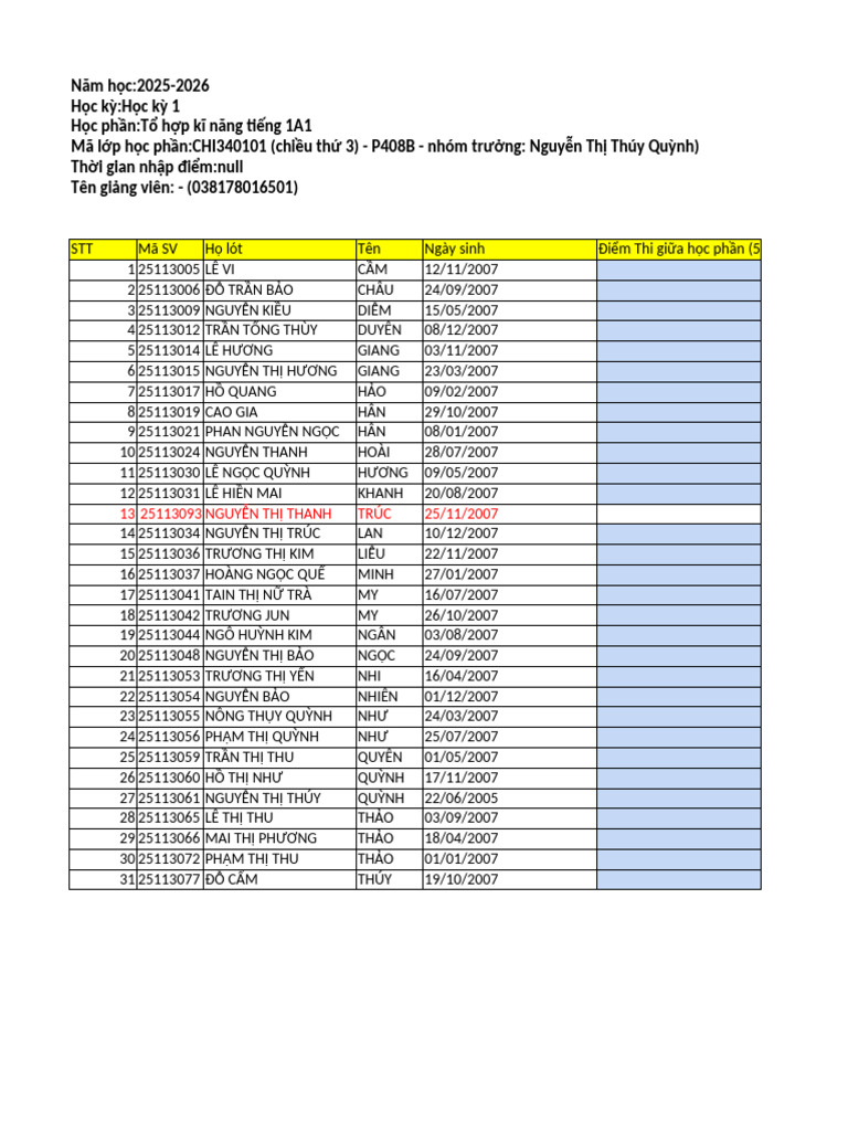 CHI340101 (Tổ Hợp Kĩ Năng Tiếng 1A1) - 1 | PDF
