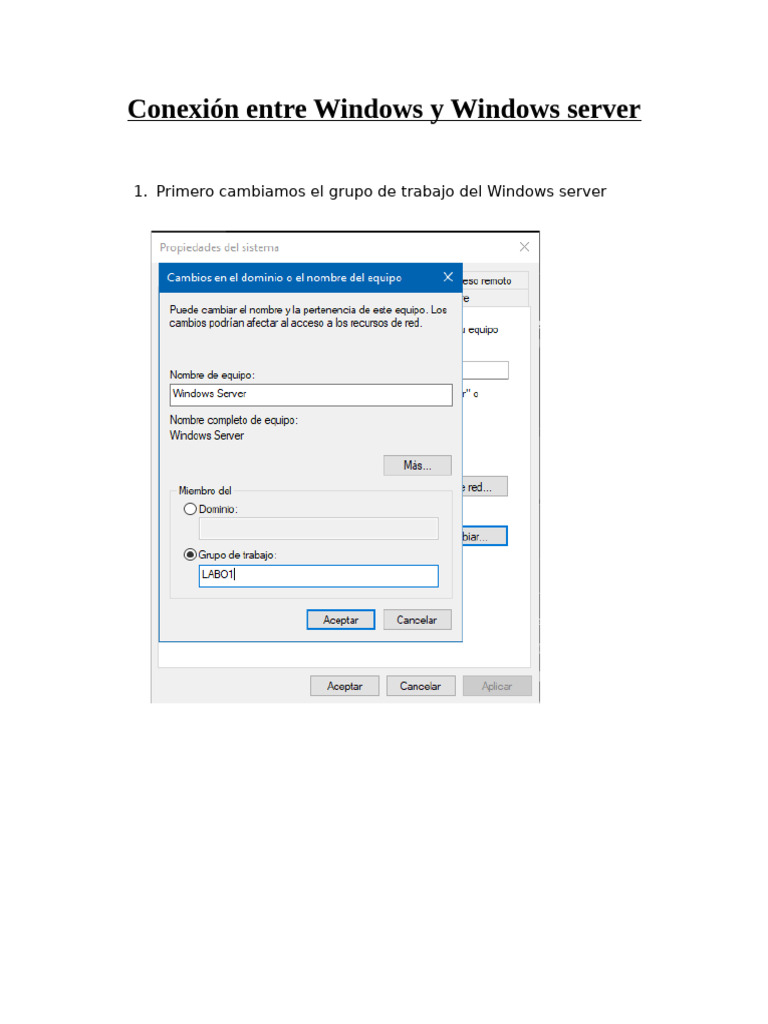 Conexion Windows Server | PDF