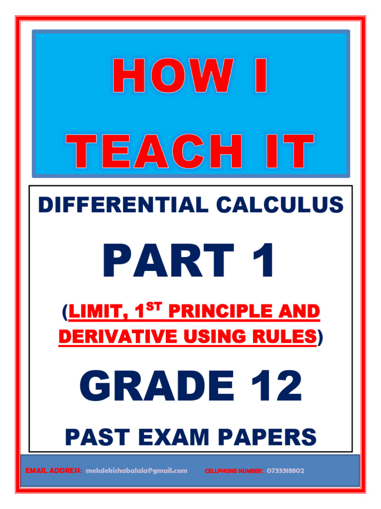 P1 GR12 Calculus 1,2,3 - P Exam-1 | PDF | Tangent | Area