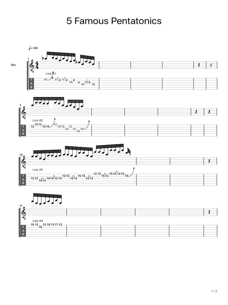 5 Famous Pentatonics | PDF