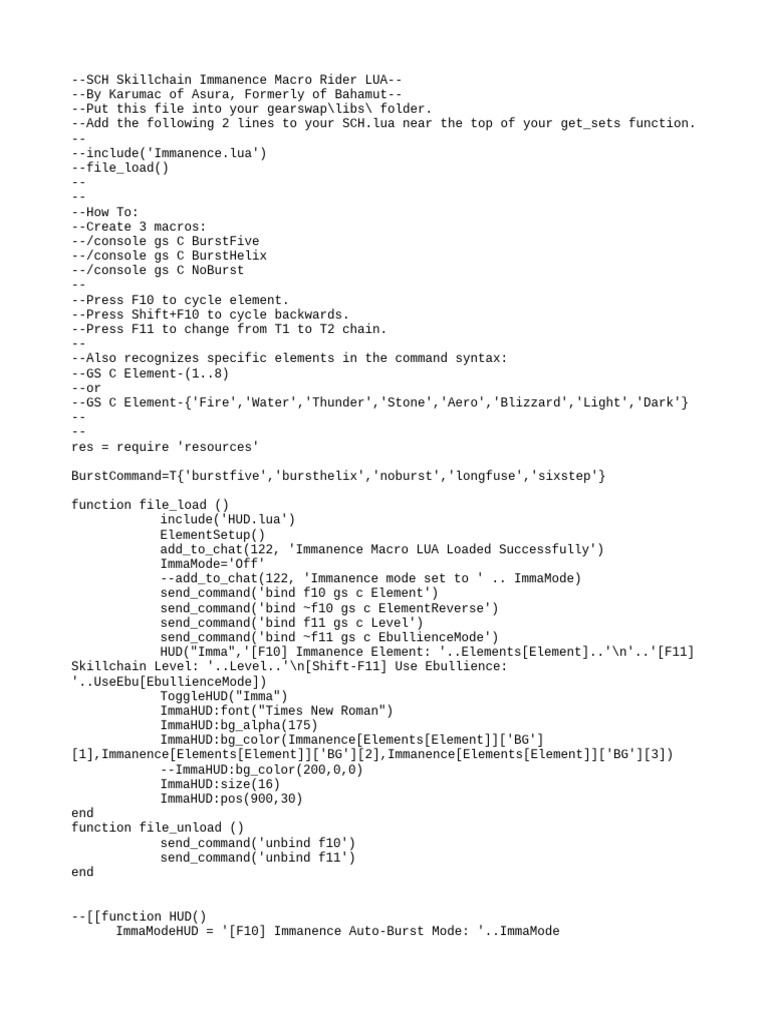 FFXI Gearswap Immanence LUA | PDF | Distortion | Weather