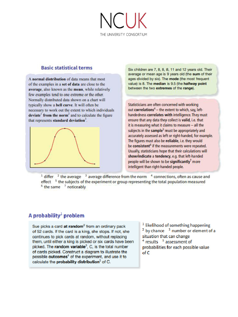 Academic Vocabulary Basic Statistical Terms | PDF