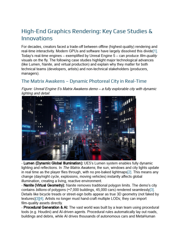 High-End Graphics Rendering - Key Case Studies & Innovations | PDF