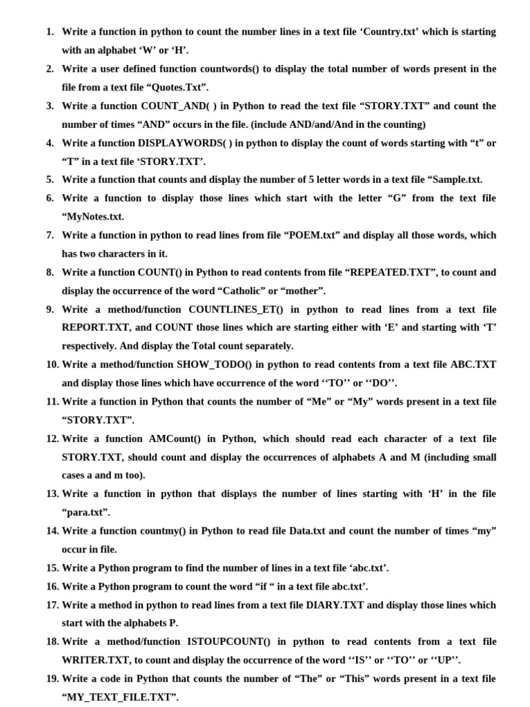 Data File Handling Questions | PDF | Text File | Parameter (Computer Programming)