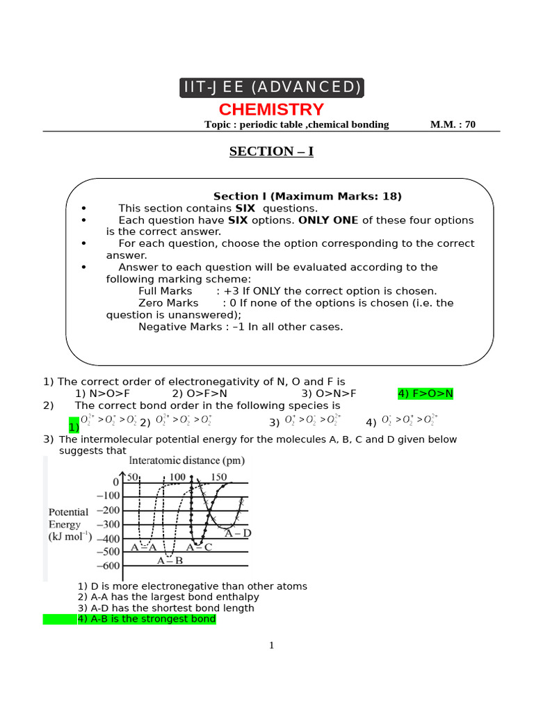 Chem Advance Periodic Table, Chemical Bonding | PDF | Molecular Orbital ...