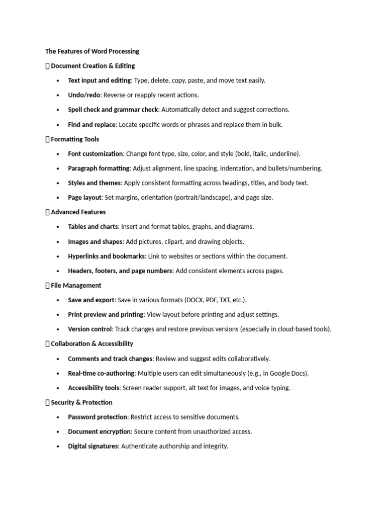 5 Computer - The Features of Word Processing | PDF