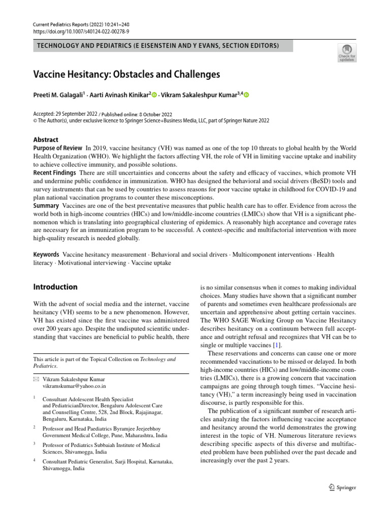 Vaccine Hesitancy: Key Challenges | PDF | Vaccination | Vaccines