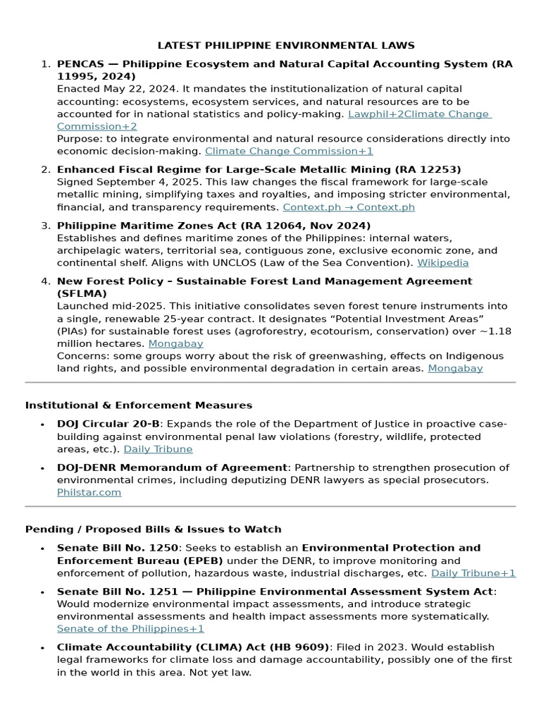 New Philippine Environmental Laws 2024-2025 | PDF | Territorial Waters ...