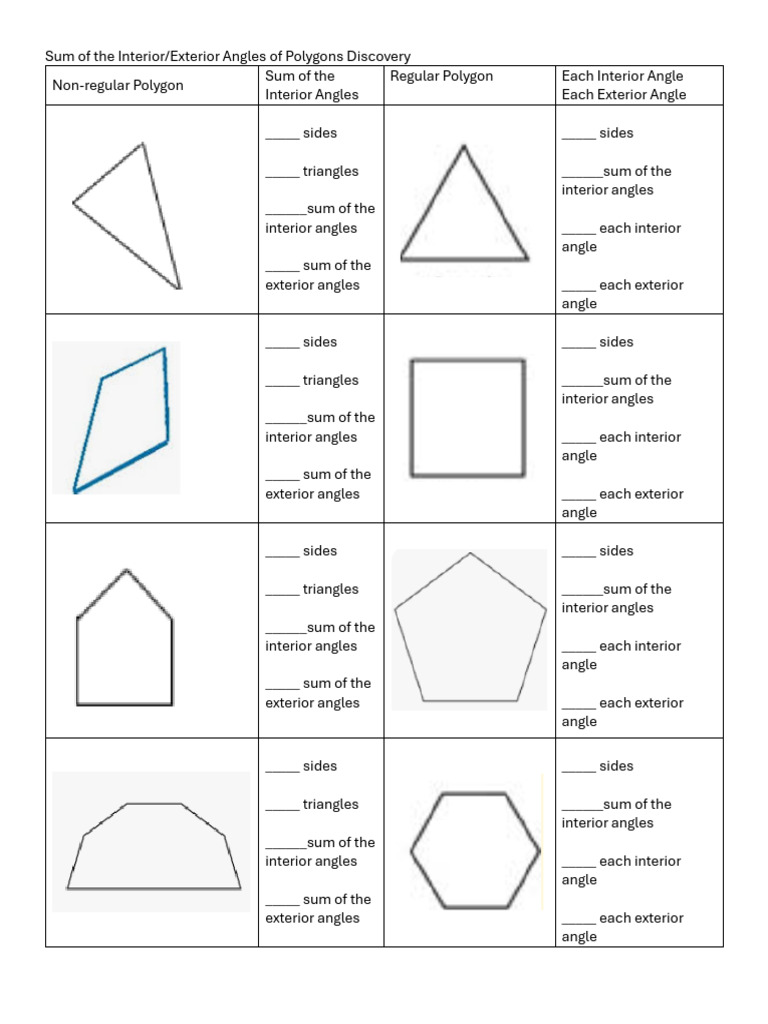 Polygon Angle Sums Explained | PDF | Triangle | Triangle Geometry