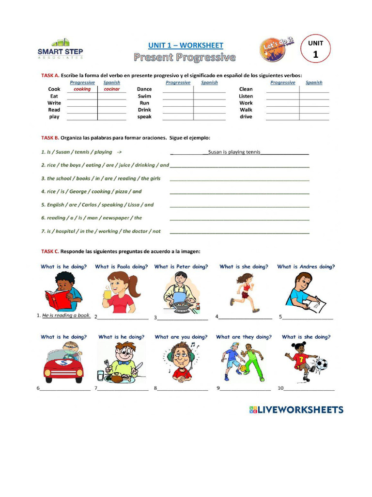 Present Continuous Exercices | PDF