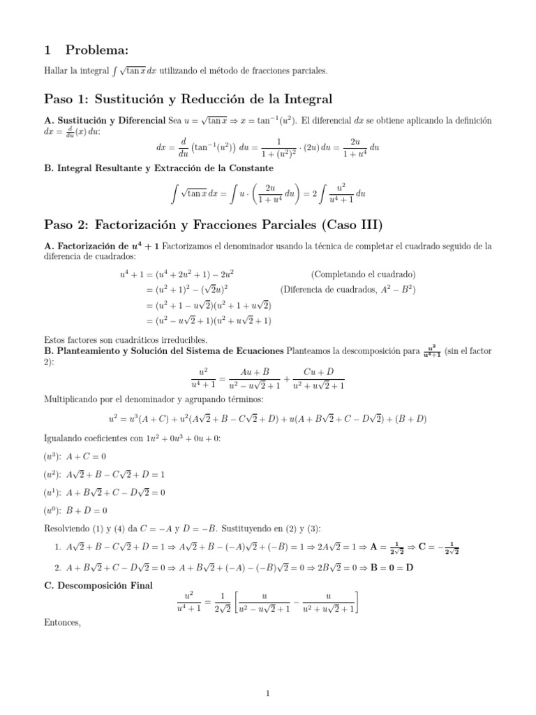 2 Problemas Sobre Integrales. | PDF | Factorización | Álgebra abstracta