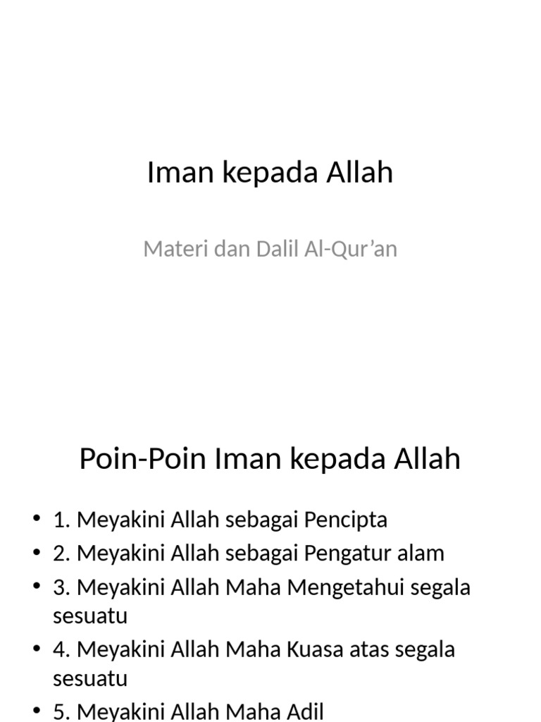 Iman Kepada Allah | PDF