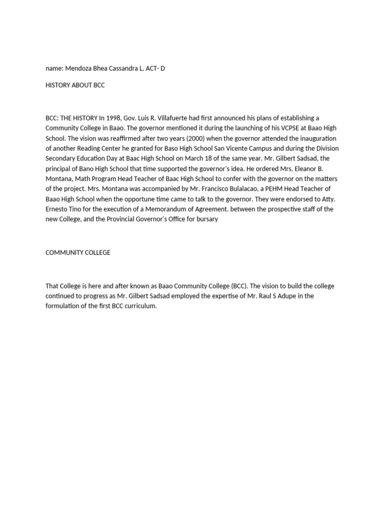 History About BCC | PDF