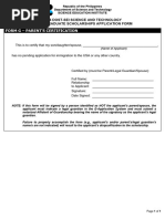 2026 DOST-SEI S&T Undergraduate Application Form G | PDF