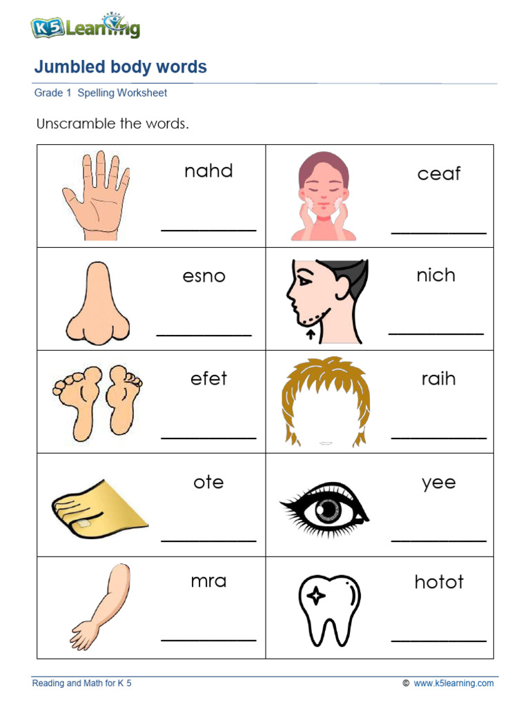 Grade 1 Jumbled Word Ycr | PDF