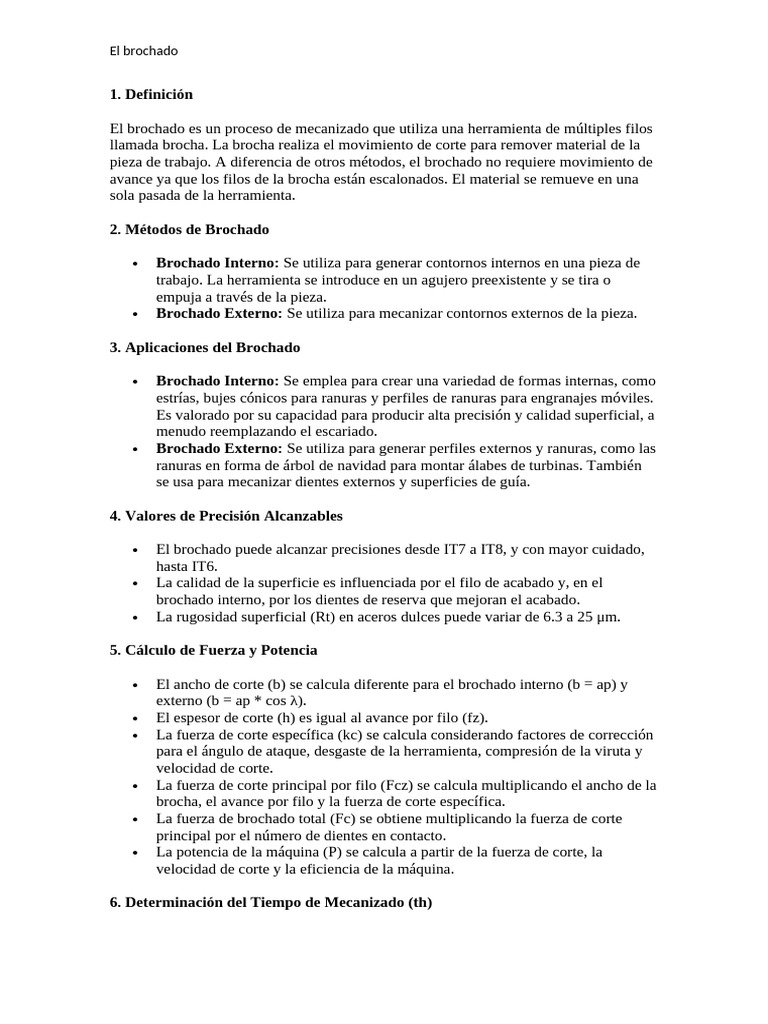 Proceso y Aplicaciones del Brochado | PDF | Metalurgia | Ingeniería ...
