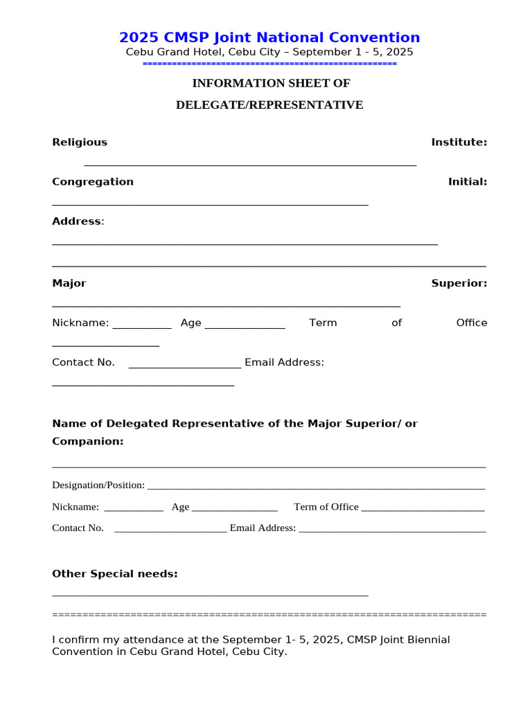 Registration Form CMSP JBC 2025 | PDF