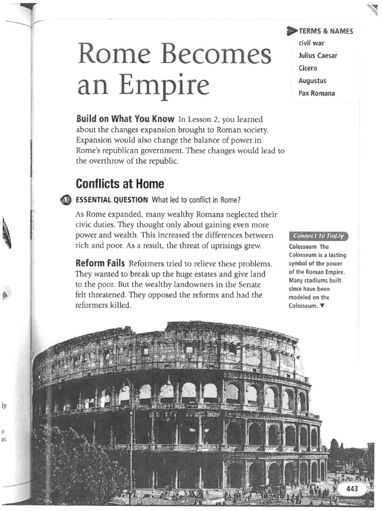 Rome Becomes An Empire Reading | PDF | Julius Caesar | Ancient Rome