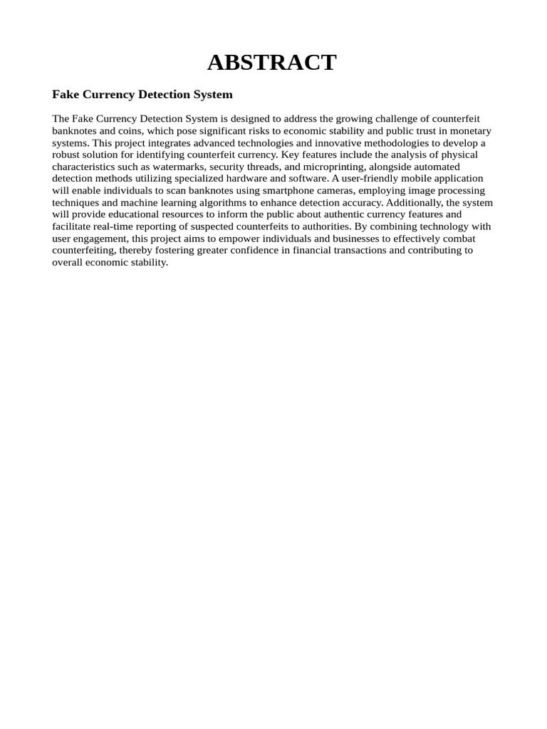 Fake Currency Detection | PDF