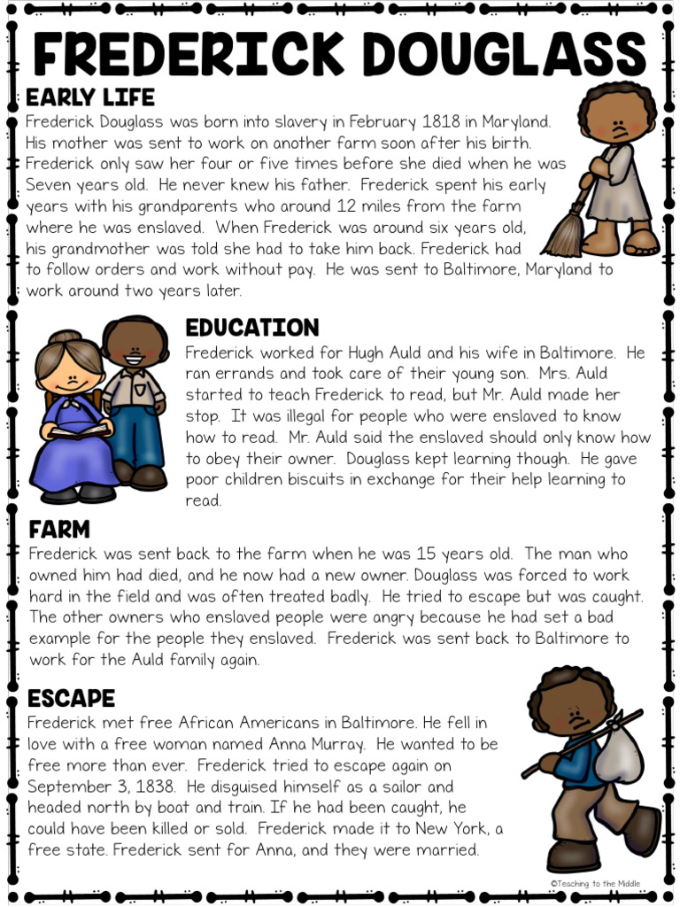 Douglass's Escape to Freedom | PDF | Frederick Douglass | Underground ...