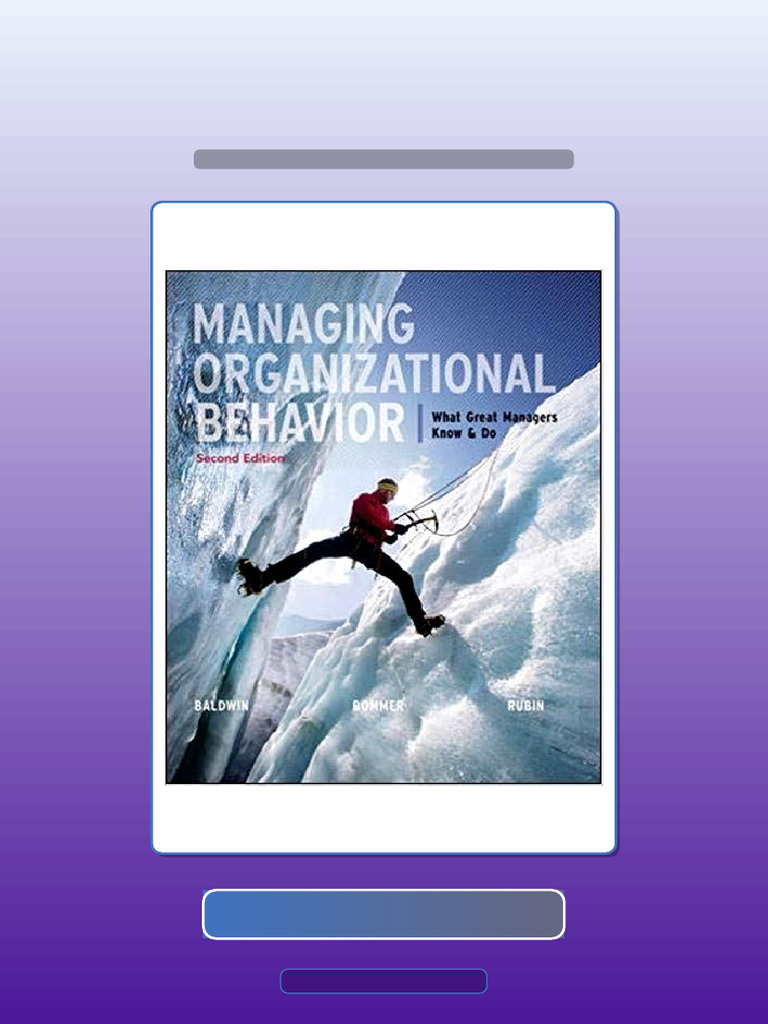 Managing Organizational Behavior What Great Managers Know and Do 2nd ...